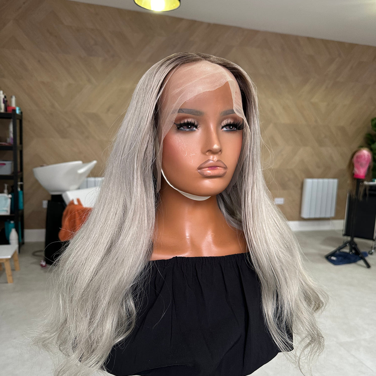Icy Bombshell Premium Silver Human Hair Wig – Eternal Wigs UK