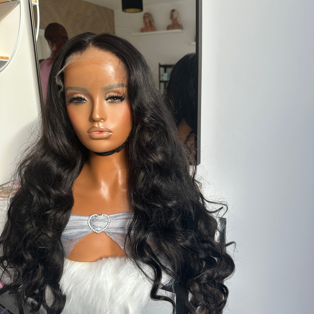 Natural Bombshell | Luxe Natural Black Long Wavy Real Human Hair Wig ...