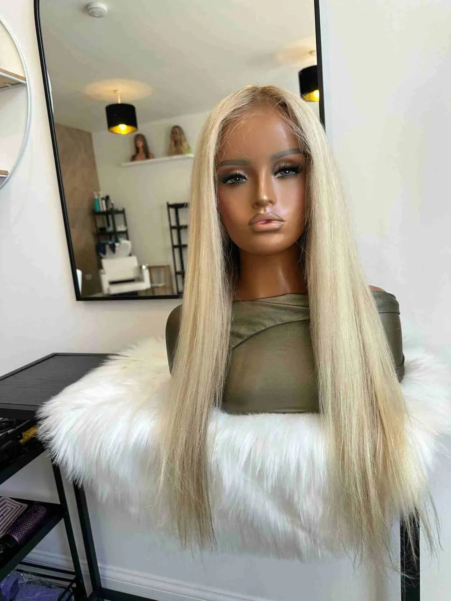 Cream Blondie | Long Luxe Straight Blonde Real Human Hair Wig – Eternal ...